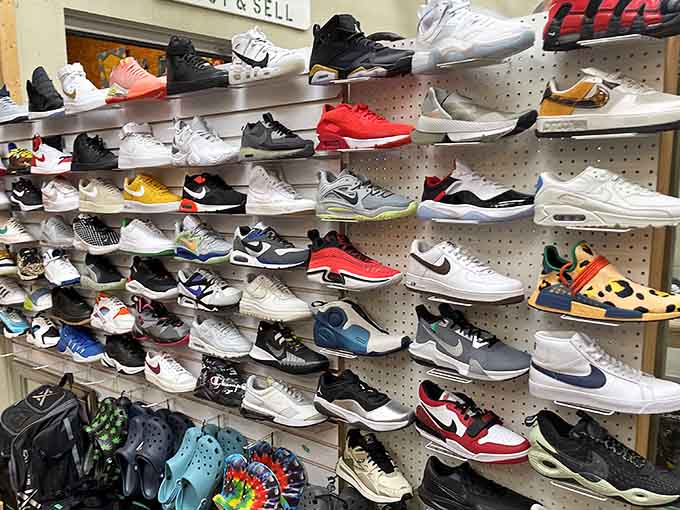 Sneaker collections that rival any mall display, proving flea markets have seriously upped their game in the footwear department.