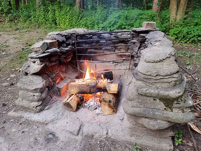 Stone fire rings at each campsite mean s'mores are always on the menu, as nature clearly intended.