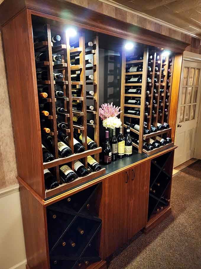 A well-stocked wine cabinet suggests someone here takes pairing your steak with the right bottle very seriously indeed.