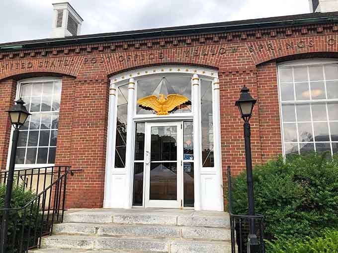 Even the post office looks like it belongs in a storybook, making stamp-buying feel downright whimsical today.