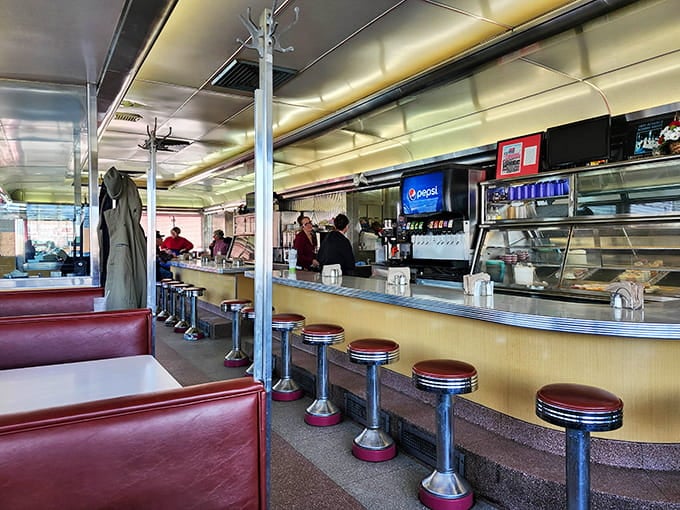 Red booths and chrome accents transport you straight back to when diners ruled the American breakfast landscape.