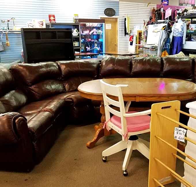 Leather sectionals at flea market prices mean your living room upgrade just became financially responsible, not reckless.