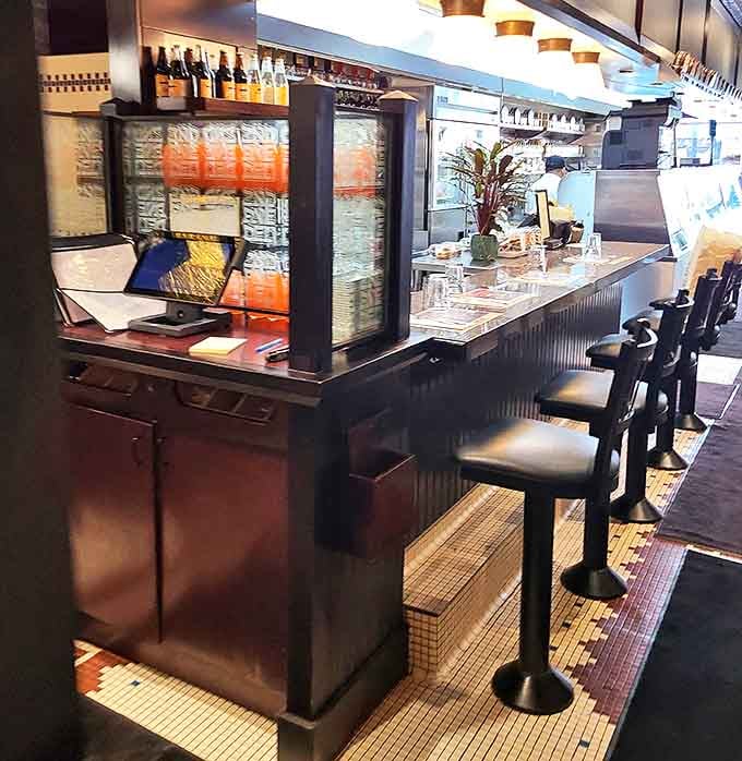 Counter seating: where solo diners become temporary family and sandwich consumption becomes a spectator sport worth watching.