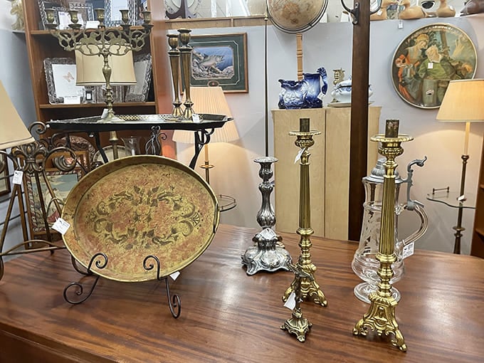 Brass, glass, and class. These candlesticks and decorative pieces aren't just accessories&mdash;they're supporting characters in the movie of your home, waiting for their close-up.
