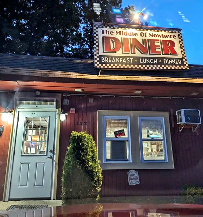 As evening falls, the diner's warm glow becomes even more inviting &ndash; like a lighthouse for the hungry rather than the lost.
