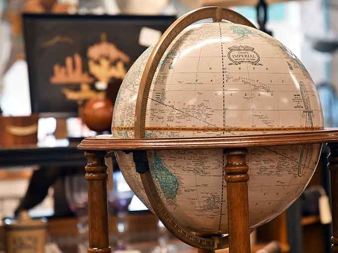 This vintage globe shows countries that don't even exist anymore—the perfect conversation piece for your home office or secret plotting room.