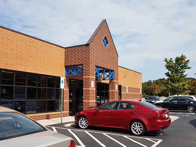 That distinctive peaked entrance adds architectural character to a building where bargains live in abundance.