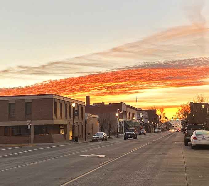 Golden hour transforms an ordinary street into something magical, proving timing really is everything in life.