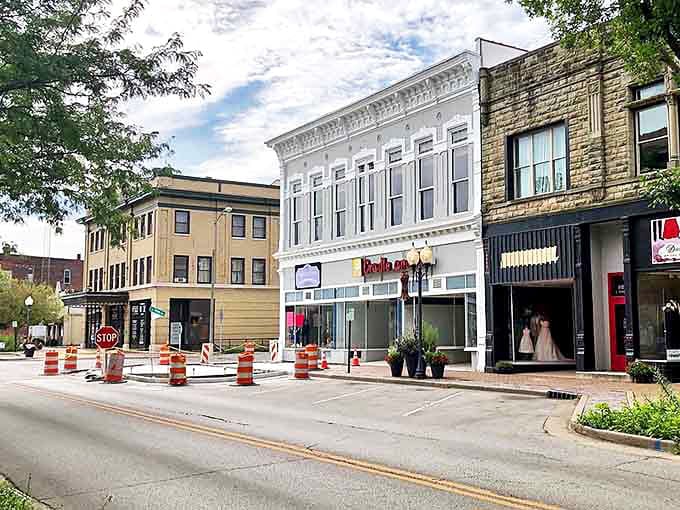 Richmond's Main Street flows downhill like a river of red brick, connecting past and present beautifully.