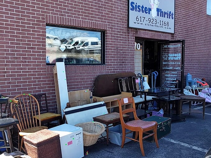 Furniture spilling onto the sidewalk means serious business&mdash;this shop isn't afraid to show off its eclectic collection proudly.