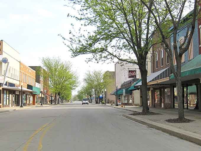 Tree-lined streets in Centralia create the perfect setting for peaceful walks and friendly conversations with passing neighbors.
