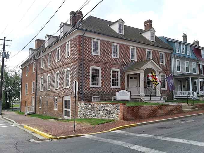 This Georgian brick beauty with its stone foundation has more architectural dignity than most modern buildings could ever dream of.