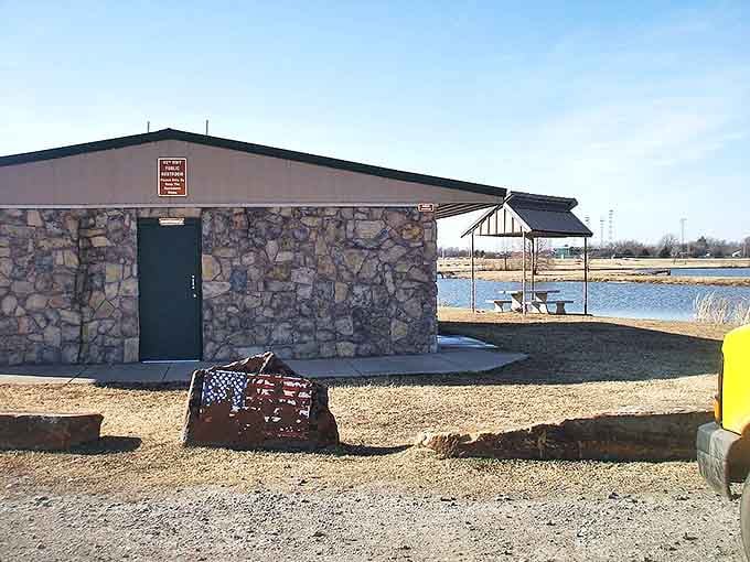 Waurika Lake offers peaceful waterfront spots where you can actually hear the water instead of traffic noise.