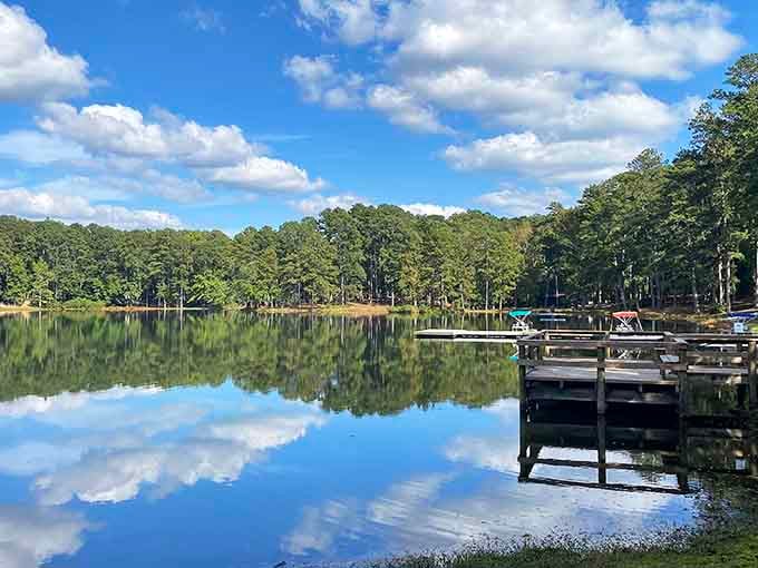 Mirror, mirror on the lake—nature's showing off with reflections that would make Ansel Adams jealous.