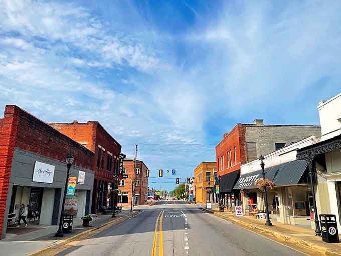 Empty streets at golden hour invite you to slow down and appreciate the quiet beauty of unhurried living.