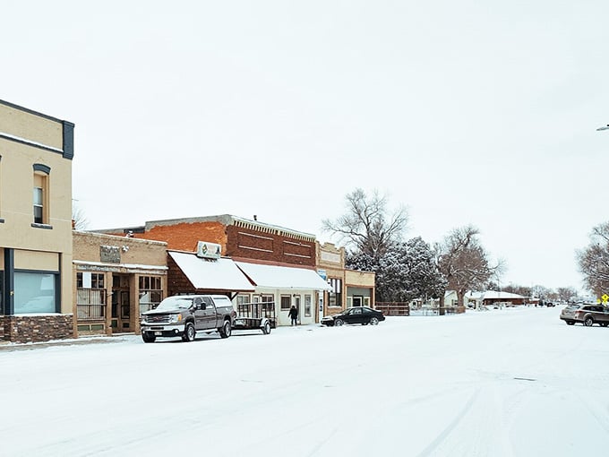 Snow-dusted storefronts create a postcard scene in a place where living costs haven't melted away your retirement dreams.