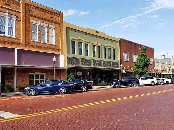 Those vintage storefronts showcase timeless architecture, their brick and mortar construction built to outlast passing trends and fleeting fashions.