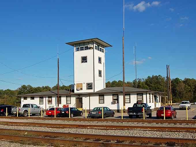 This commanding control tower tells stories of America's golden age of rail transportation and perseverance.