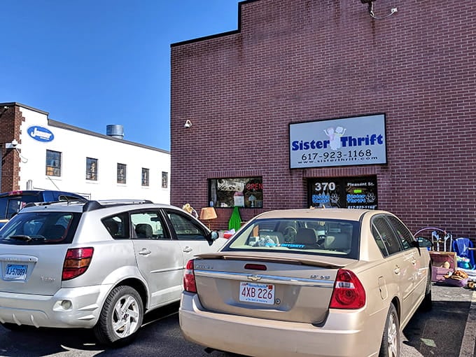 The brick building and busy parking lot signal a neighborhood favorite where locals know exactly where to score deals.