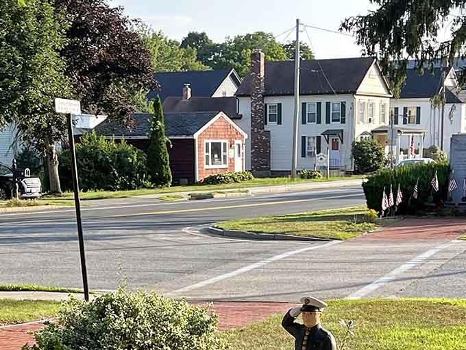 These charming houses line the quiet street, each one telling its own story of families, dinners, and decades of memories.