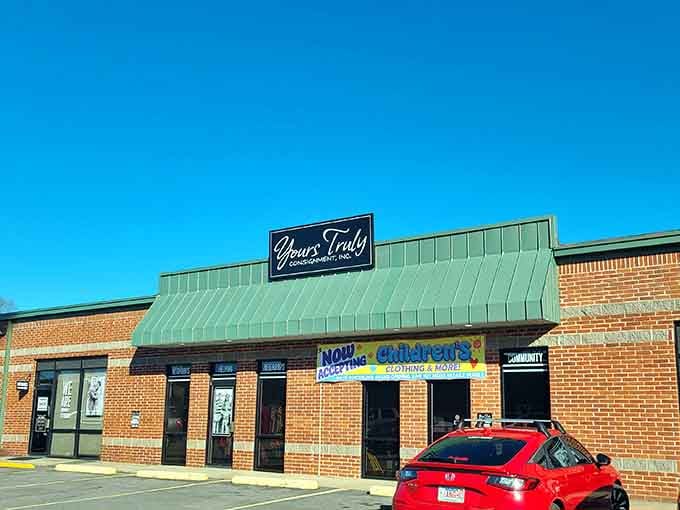 The professional appearance suggests consignment-quality items at thrift store prices for savvy shoppers.