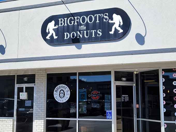 That legendary cryptid silhouette flanking the storefront promises an adventure sweeter than any forest sighting.