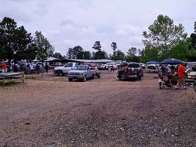 The sprawling grounds of Ta-Co-Bet Trade Day stretch out like a treasure hunter's paradise under Alabama skies.