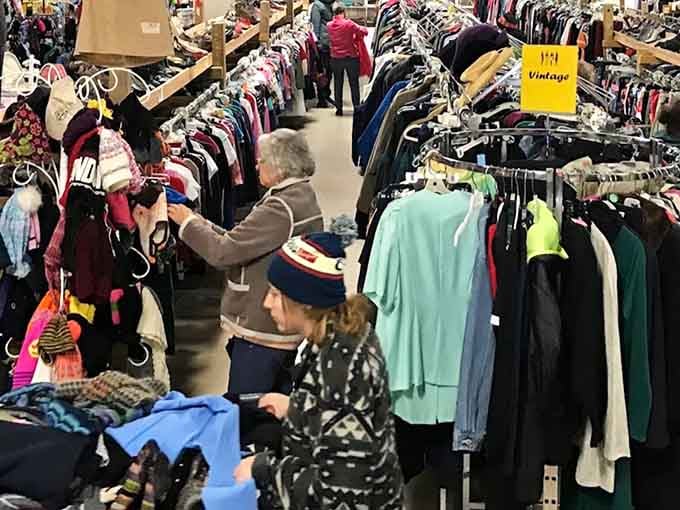 Rows of clothing stretch endlessly like a fashionista's fever dream, organized and ready for exploration.