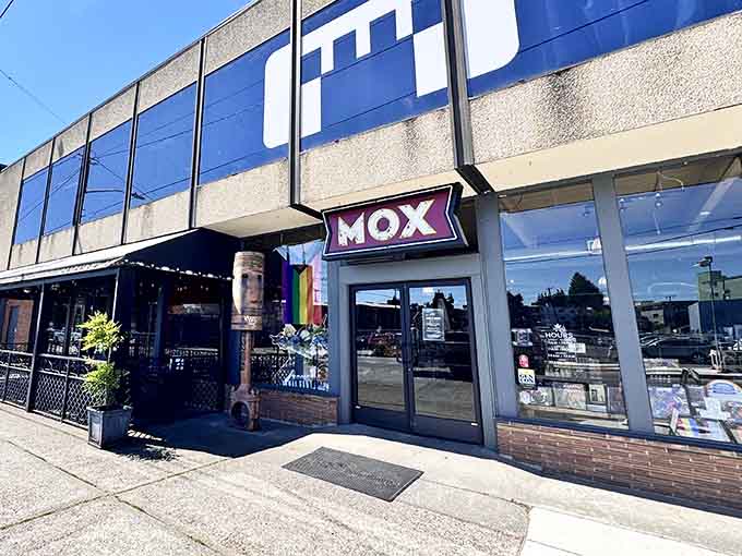 MOX Books & Coffee: Where indie spirit meets caffeine-fueled browsing under that unmistakable blue Ballard sky.