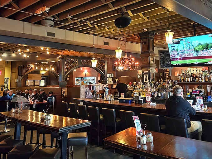 Talarico's Pizzeria West Seattle welcomes you with chandeliers and charm, where industrial meets Italian in perfect harmony.