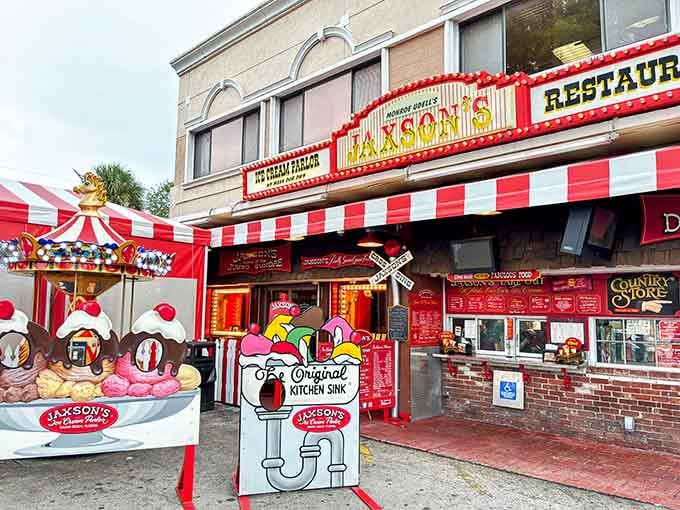 That red-and-white striped awning isn't just decoration; it's a beacon calling you home to happiness.