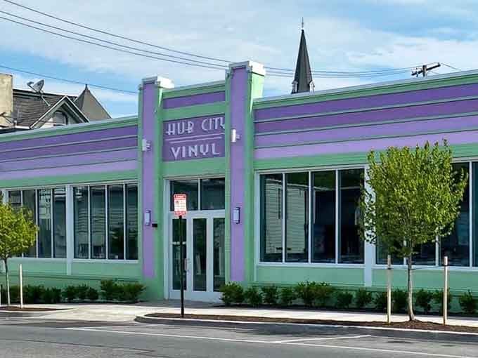 That purple and green color scheme isn't shy about announcing itself – like a Jimi Hendrix album cover come to life.