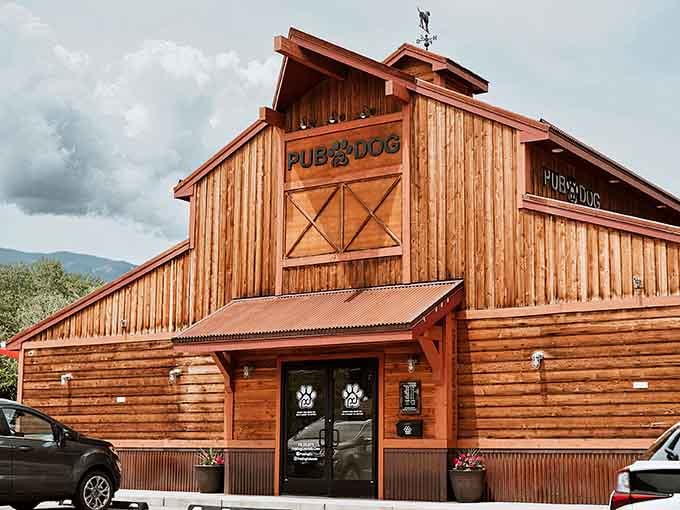 That barn-style exterior isn't just for show; it's your first clue that dogs rule this roost.