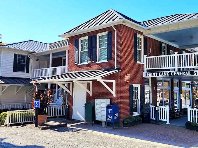 That red brick facade and white porch practically scream "come sit a spell and eat something wonderful."