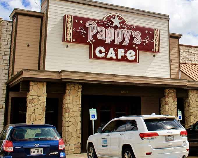 That sign isn't just marking a restaurant, it's announcing your arrival at Texas comfort food headquarters.