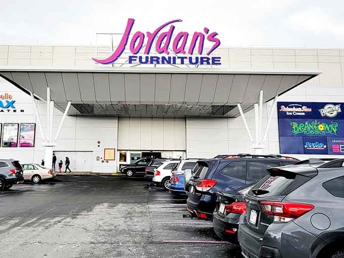 The parking lot stays packed because people actually want to be here, which is furniture shopping's greatest plot twist.