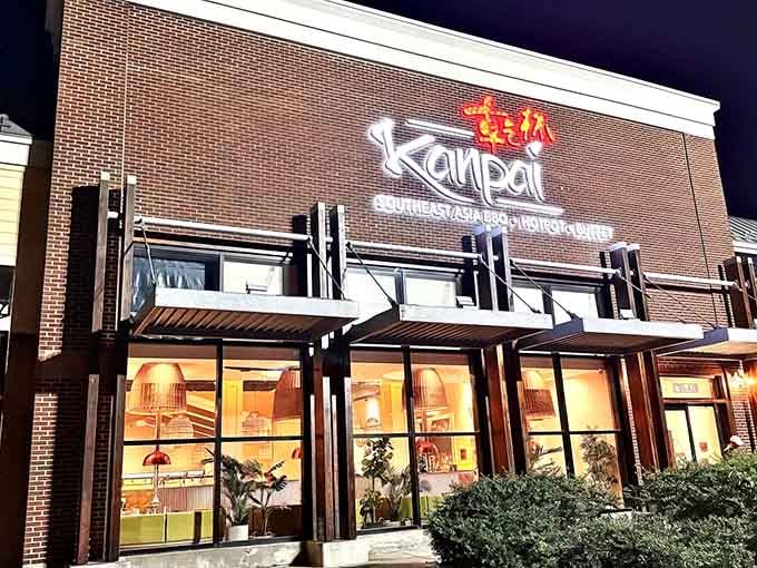 That glowing sign isn't just calling you in, it's practically singing a siren song of unlimited eating possibilities.