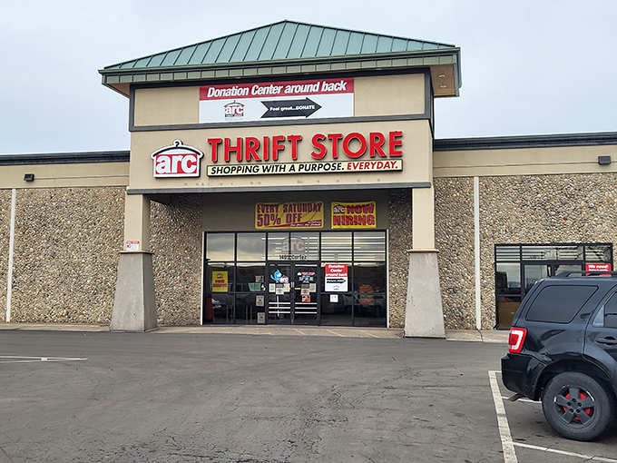 The storefront promises "Shopping with a Purpose," and boy, does it deliver on that billboard-sized commitment.