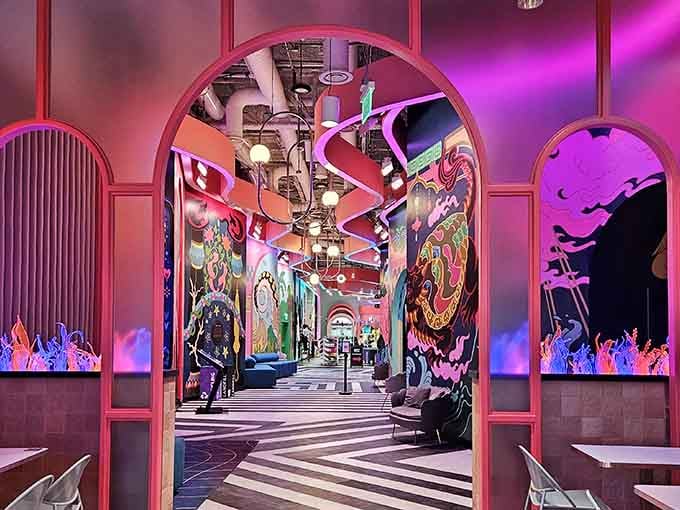 Step through those pink arches and prepare for your perception of reality to get seriously rearranged.