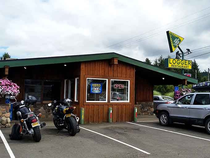 That iconic logger sign has been guiding hungry travelers to comfort food paradise for decades now.