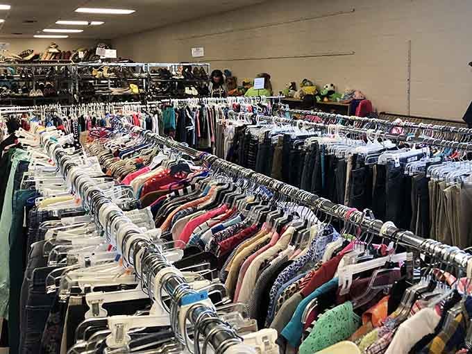 Endless racks of organized clothing stretch like a fashionista's fever dream, all priced for actual human budgets.