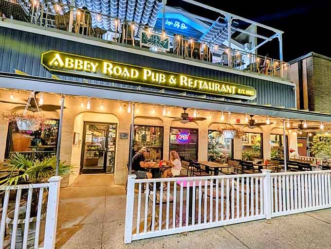 That blue facade and Beatles signage practically sing "Here Comes the Sun" from the oceanfront boardwalk.