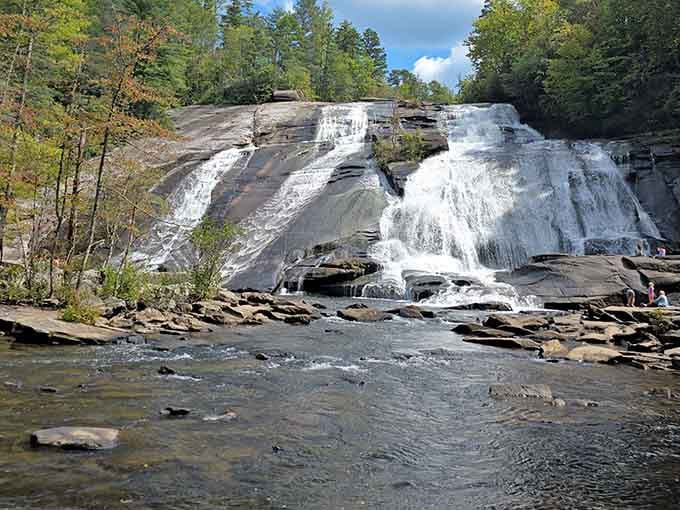 Three distinct tiers of rushing water create a symphony you can feel in your chest, better than any concert ticket.