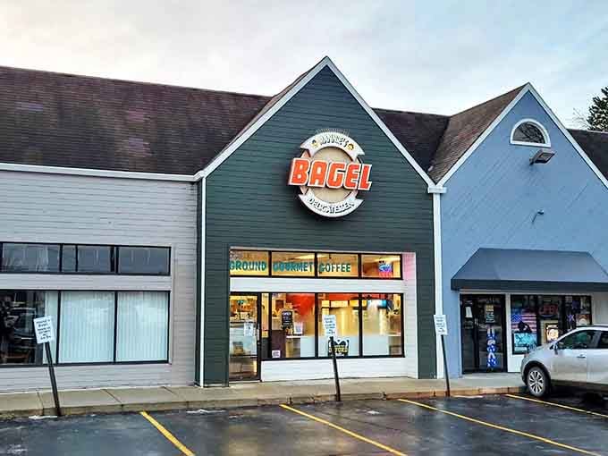 That charming storefront is your beacon to bagel bliss, calling you home like a carb-loving lighthouse.