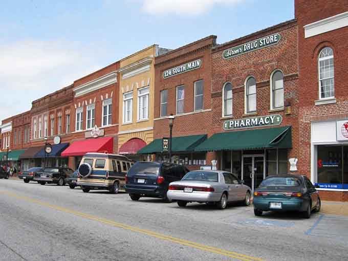 Downtown McCormick's storefronts tell stories of generations past while welcoming today's adventurers seeking authentic Southern charm.