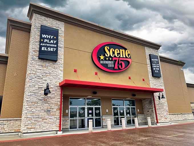 The exterior promises adventure, and that "Why Play Anywhere Else?" sign isn't just marketing, it's a legitimate question.