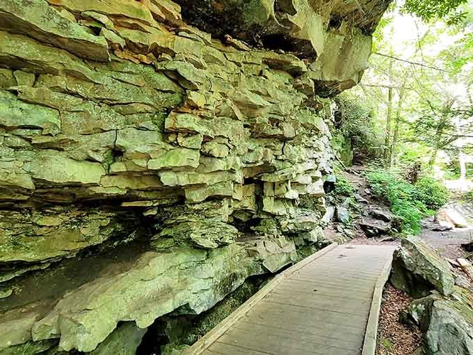 When the trail takes you under moss-covered cliffs, you'll swear you've entered Middle Earth's Maryland branch.