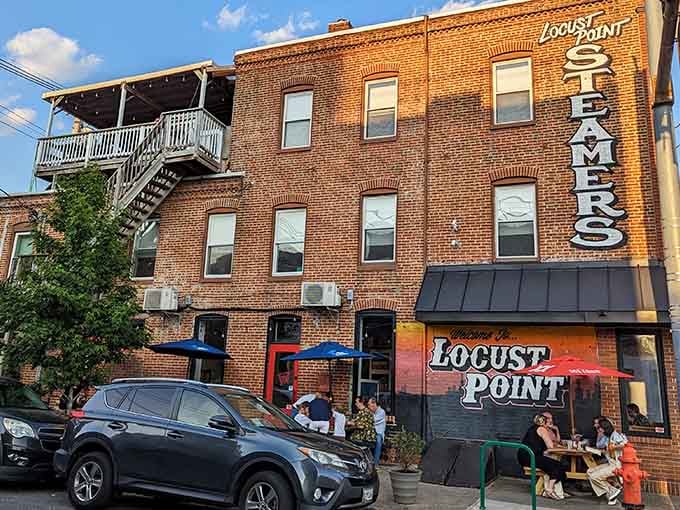 That brick facade isn't just architecture, it's a beacon calling every crab lover within a five-mile radius to salvation.