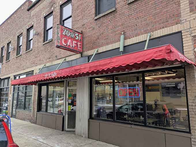 That bright red sign isn't subtle, but when your breakfast burritos are this legendary, why whisper?