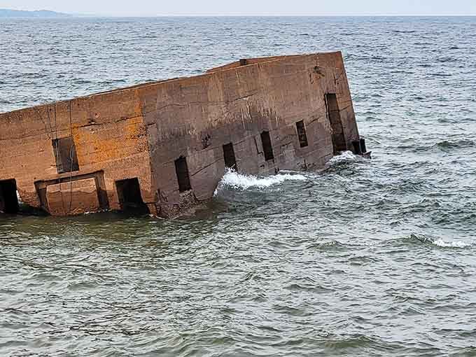 There it is, tilting like it's had one too many at the local tavern, defying logic and Lake Superior's mood swings.